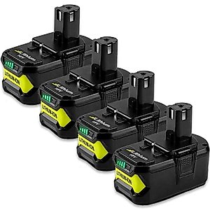 THISSENERGYSYSTEM THISS 4Pack 6.0Ah Replacement for Ryobi 18V Lithium Battery P108 P100 P102 P103 P104 P105 P107 P109 Compatible with18-Volt Ryobi