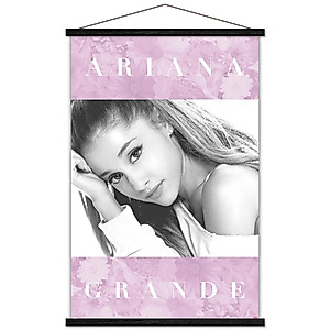 Trends International Ariana Grande - Floral Wall Poster, 22.375" x 34", Premium Print and Black Hanger Bundle