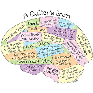 CafePress Quilter's Brain Stainless Steel Travel Mug Stainless Steel Travel Mug, Insulated 20 oz. Coffee Tumbler