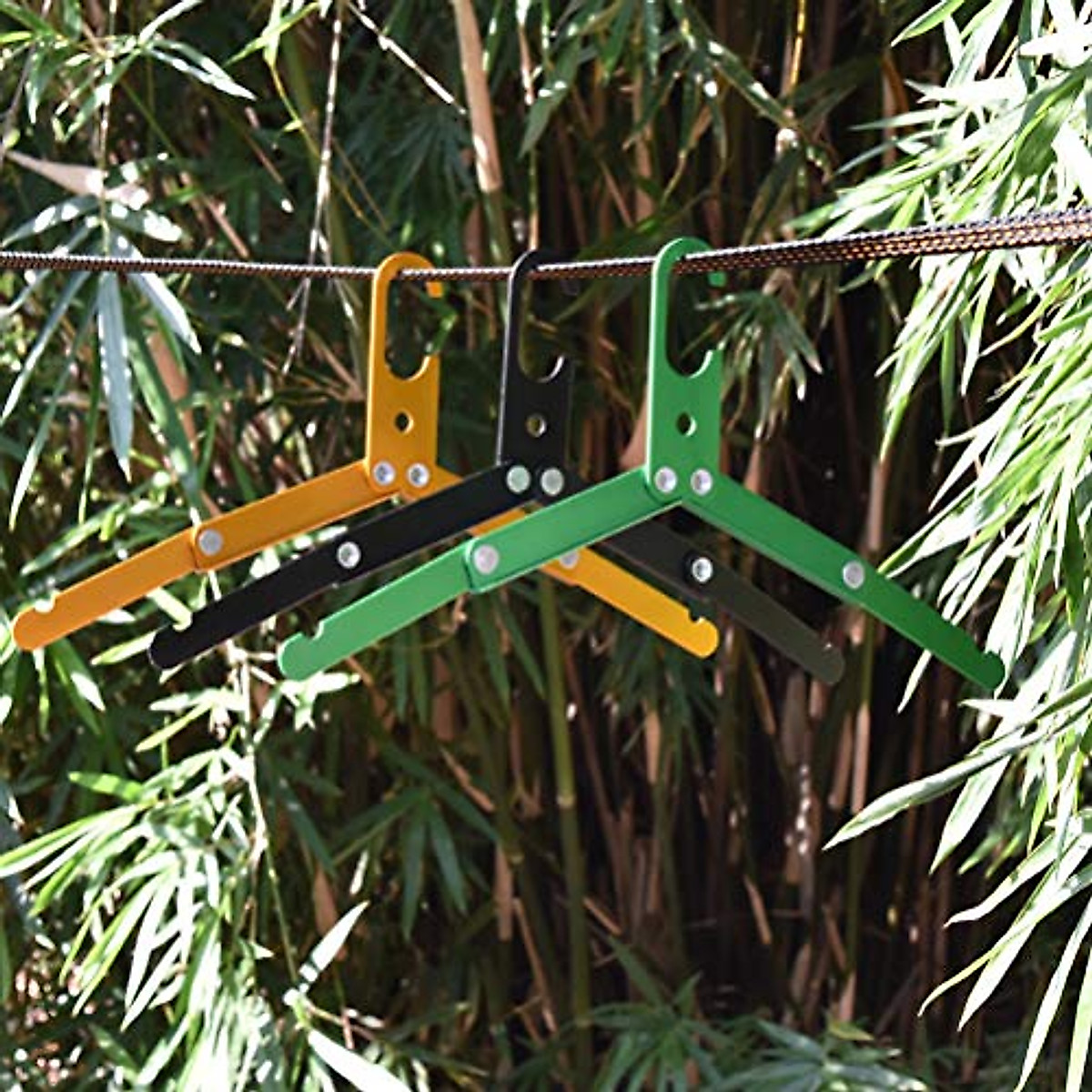 BESPORTBLE Folding Clothes Hanger Aluminium Alloy Travel Clothing Hangers Space Saving Coat Hanger for Camping Travel Hiking Backpacking Orange