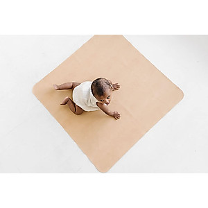 Vegan Leather Splat Mat for Under High Chair/Arts/Crafts, 38” X 38” Wipeable Spill Mat, Water Resistant Floor Mat, Portable Play Mat - Premium Quality