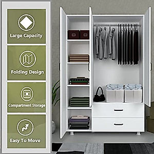 Bian Royal Wardrobe Clothes Organizer for Drawers With 7 Grids Pvc, Foldable Drawer Closet Organizers and Storage, Washable Folded Clothes, Clothing Storage Pants, Jeans (White-15.7inch) (A001)