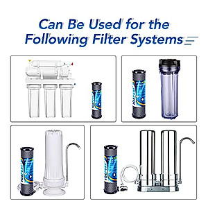 ICEPURE 1 Micron 2.5" x 10" Whole House CTO Carbon Sediment Water Filter Cartridge Compatible with DuPont WFPFC8002, WFPFC9001, SCWH-5, WHCF-WHWC, WHCF-WHWC, FXWTC, CBC-10, RO Unit, Pack of 4