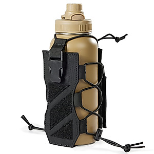 OneTigris Molle Water Bottle Holster, 32oz Adjustable Water Bottle Holder Tactical Water Bottle Pouch Lightweight Kettle Pouch Belt Bottle Carrier Bag with Straps for Outdoor Sports