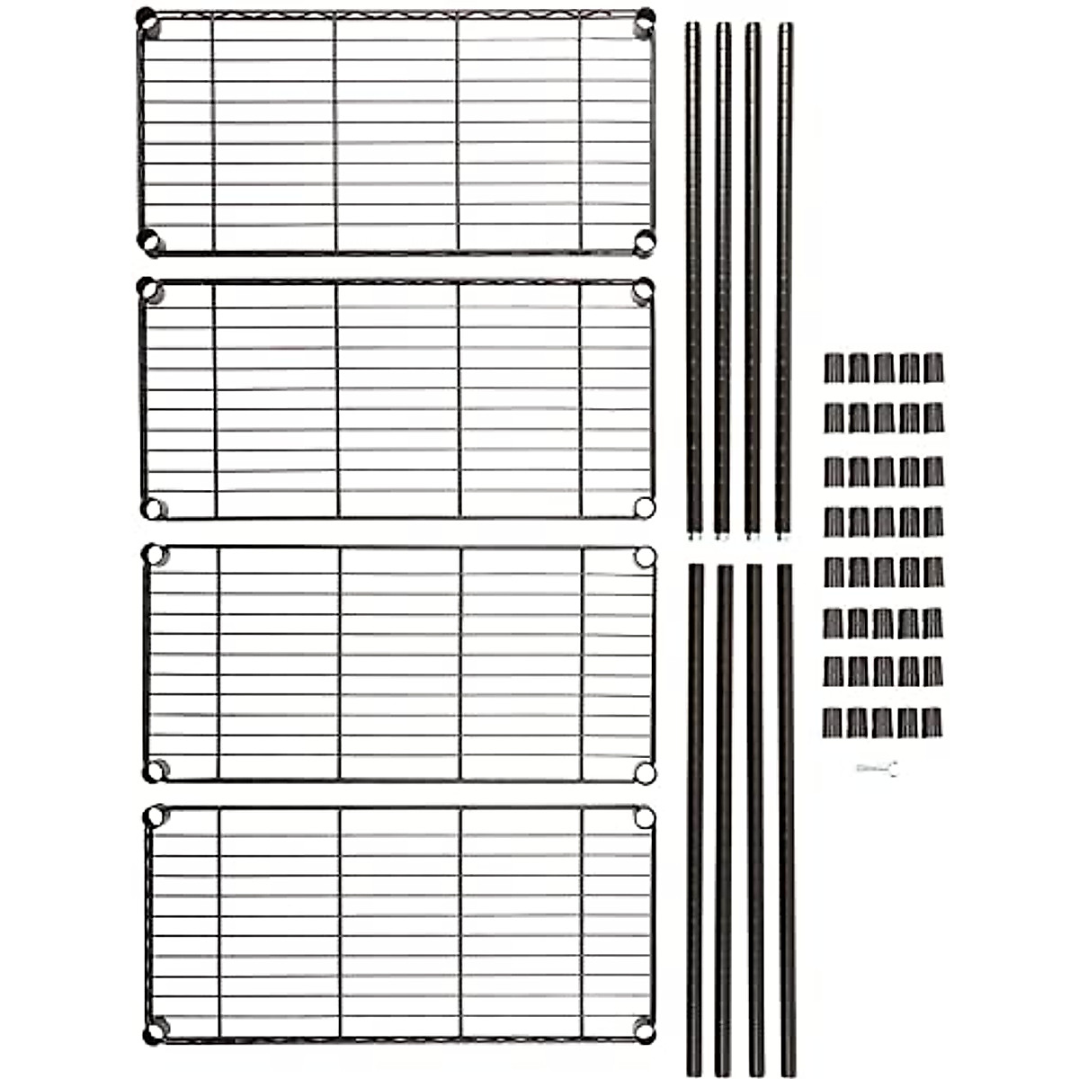 4-Shelf Adjustable, Heavy Duty Storage Shelving Unit (350 lbs Loading Capacity per Shelf), Steel Organizer Wire Rack, Black (36L x 14W x 54H)