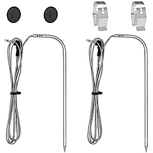 Meat Probe Kit for Masterbulit Gravity Series 560/800/1050 XL Digital Charcoal Grill and Smoker, Meat Probes with Clips and Gormmet 2-Pack