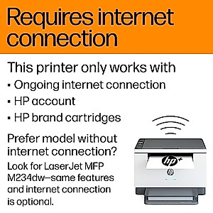 HP LaserJet MFP M234dwe All-in-One Wireless Black & White Printer with HP+ and 6 Months Free-cartridges (6GW99E),Gray