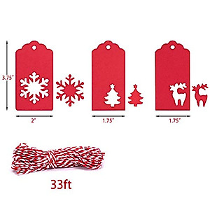 Gift Tags with Holes Present Wrap Tag Paper Small Xmas Gift Tags with Twine Vintage Gift Labels Christmas Tags Bulk 100pcs