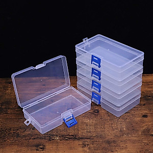 NUOBESTY 10pcs Plastic Storage Box Clear Single Compartment Clear Plastic Jewelry Box Organizer Bead Storage Containers for Small Items Crafts Jewelry Hardware