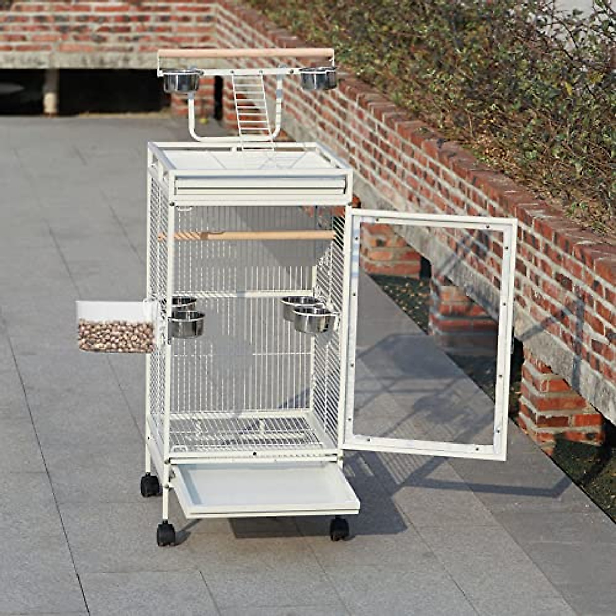 2pcs Bird Cage Feeding Container Bird Food Trough Bird Feeder Thick Semicircle Bird Food Box Bird Cage Accessories for Birds(Transparent)