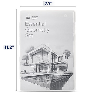 Mr. Pen- Professional Geometry Set, 15pcs, Black Geometry Kit for Artists and Students, Geometry Set, Metal Rulers and Compasses, Drawing Tools, Drafting Supplies, Drafting Set, Drafting Tools and Kit
