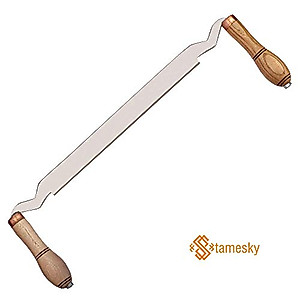Draw-Knife. Straight Draw Shave with High Carbon Steel Blade. Hight Quality Wooden Handles - STAMESKY (9' INCH WORKABLE Blade)
