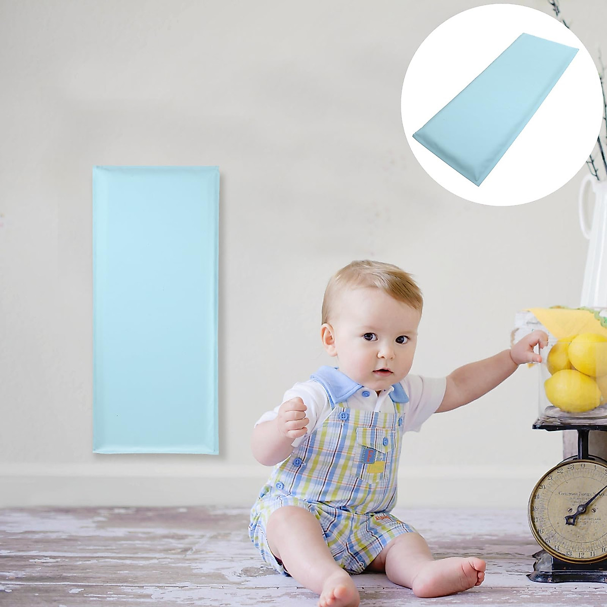 DECHOUS 3D Anti-Collision Wall Padding for Kids, 5Pcs Upholstered Wall Panels, Peel and Stick Headboard Panels Nursery Playroom Soft Wall Padded for Kids Room Wall Protection