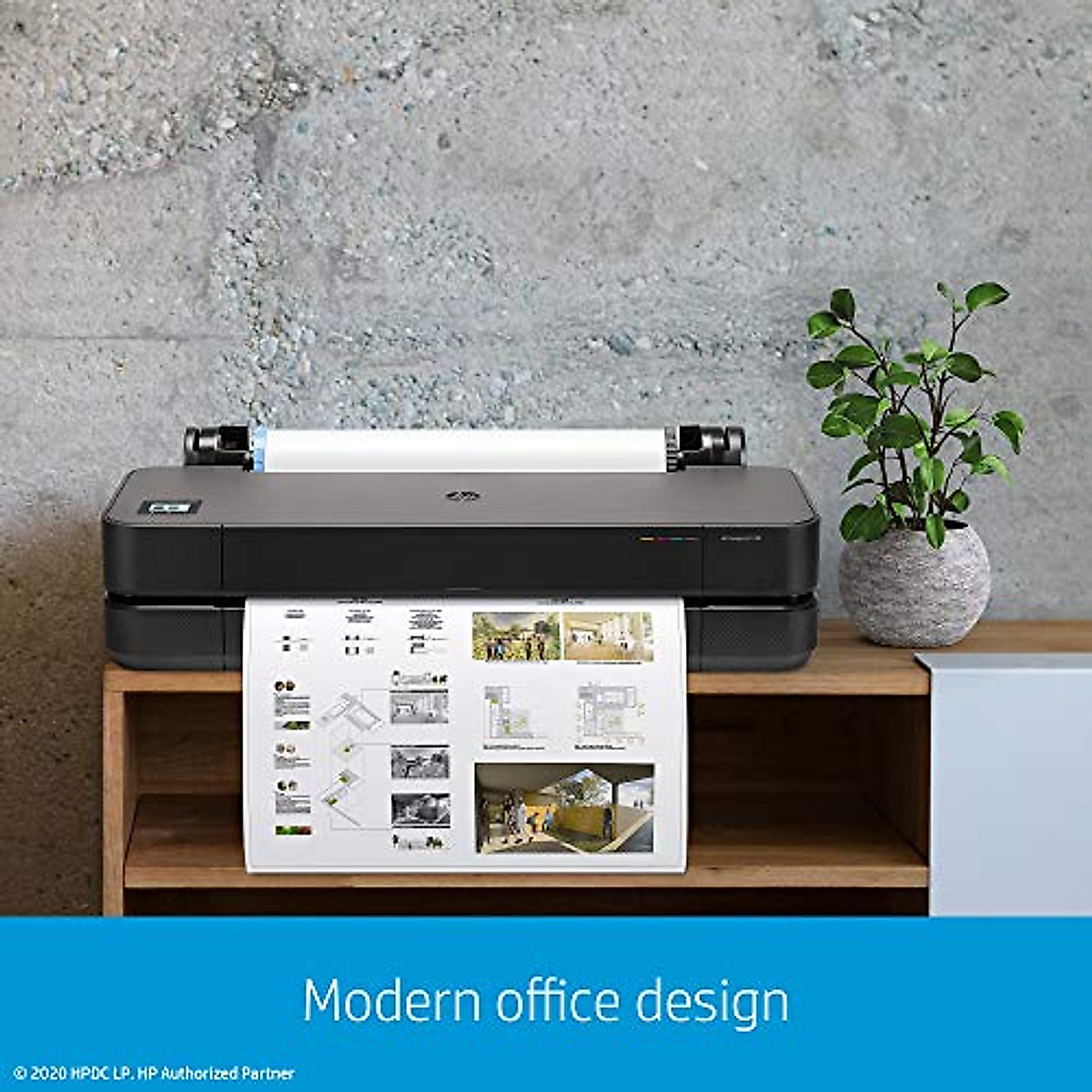 HP DesignJet T230 Large Format 24-inch Plotter Color Printer, with Modern Office Design (5HB07A)