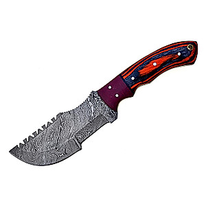 Smart & Sharp Custom Handmade Damascus Steel Hunting Knife/Tracker Knife SS-17332 (Black and Orange)