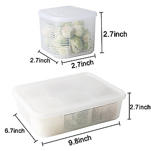 CD HOME 6 Compartment Snackle Box Container for Fridge, Divided Veggie Tray with Lid, Clear Refrigerator Organizer Bins Plastic Food Storage Containers for Snack, Fruit, Vegetable, Fish, Meat