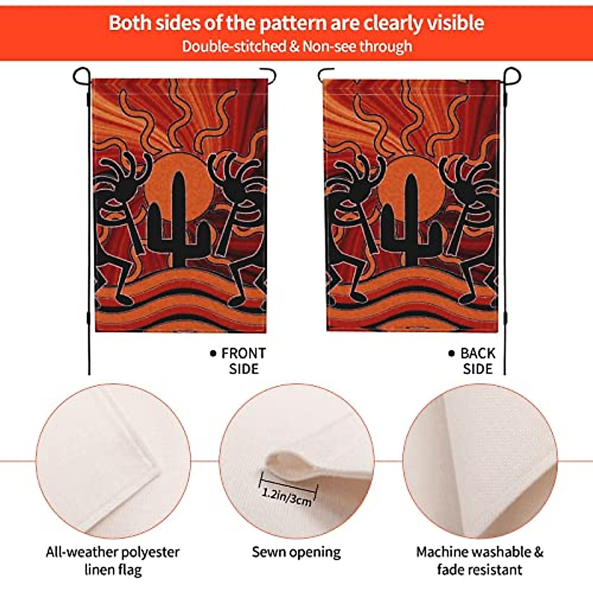 Hicyyu Southwestern Cactus Southwest Native Double Sided Garden Flag Outdoor Decorative For Various Party In Any Season 12x18 Inch, 18 In x12 In , 18 In x12 In