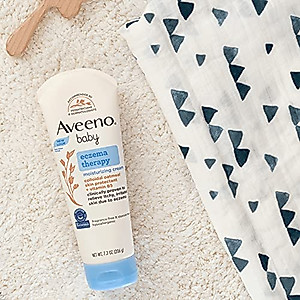 Aveeno Baby Eczema Therapy Moisturizing Cream, Natural Colloidal Oatmeal & Vitamin B5, Moisturizes & Relieves Dry, Itchy, Irritated Skin, Paraben & Steroid & Fragrance Free, 7.3 Oz