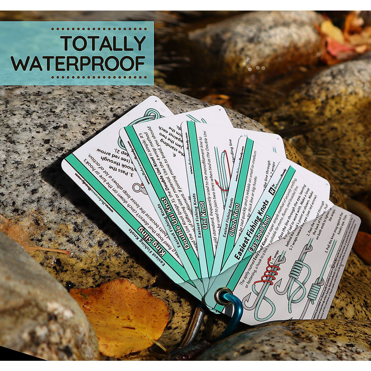 Easiest Fishing Knots: Waterproof Guide on How to Tie 12 Simple Fishing Knots with Mini Carabiner, Perfect for Beginners