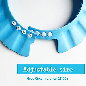 Baby Shower Cap Soft Adjustable Baby Bath Head Cap Visor for Washing Hair Shower Bathing Protection Bath Cap for Toddler, Baby, Kids, Children (Blue)