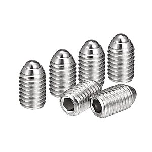 uxcell Ball Point Set Screws, M10 x 16mm 304 Stainless Steel Metric Spring Hex Socket Screw 6pcs