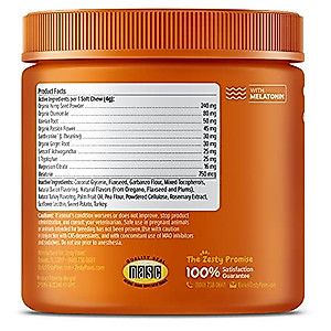 Zesty Paws Calming Chews for Dogs - Composure & Relaxation for Everyday Stress & Separation - with Ashwagandha, Organic Chamomile, L-Theanine & L-Tryptophan – Turkey Melatonin - 90 Count