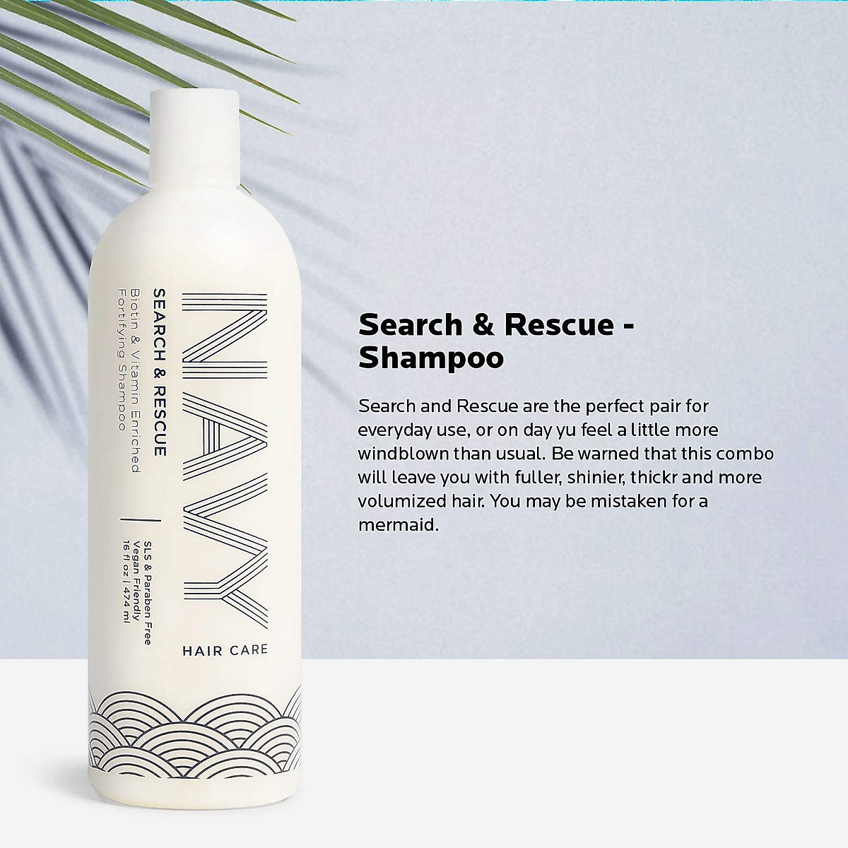 NAVY Search and Rescue Shampoo - Paraben-Free Biotin and Hair Vitamin Enriched Fortifying Hair Shampoo - 16 fl oz