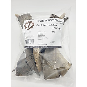 Herders Choice Chews Dried Goat Horns (Bulk Pack Large Horns 1 kg)