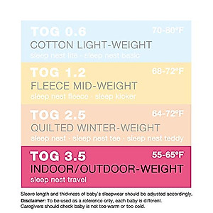 baby deedee Sleep Nest Travel Quilted Baby Sleeping Bag Sack with Sleeves, Hot Pink, Large (18-36 Month)