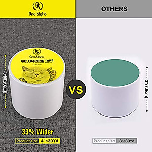 One Sight Cat Scratch Furniture Protector, 4 Inches x 30 Yards, Couch Protector for Cats, Cat Scratch Deterrent for Furniture, Double Sided Tape Anti Cat Scratch Protector Cat Training Tape for Sofa