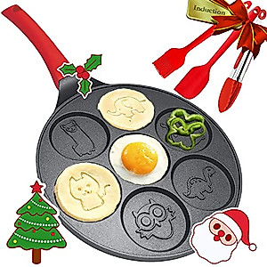 Pancake Molds for Kids, Egg Pan, Silver Dollar Pancake Pan Nonstick Pancake Griddle Egg Cooker Omelette Breakfast Pan Animal Mini Pancakes Maker Crepe Pan Sarten Para Pancakes Niños