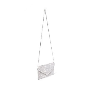 Steve Madden Swagger Rhinestone Clutch, Silver