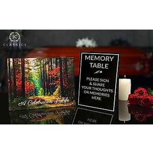 Funeral Guest Book | Memorial Guest Book | Guest Book for Funeral Hardcover | Guestbook for Sign in, Celebration of Life Memorial Service | Funeral Guest Sign Book with Memory Table Card Sign Included