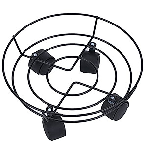 AIJUZIJIE Plant Caddy Wheel Planter Flower Pot Mover Iron Stand Trolley on Rollers Heavy Duty for Indoor Outdoor Garden 30cm Plant Caddy