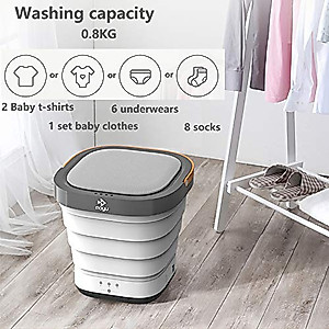 MOYU Portable Washing Machine Foldable Bucket Washer with Soft Spin Dry and Drainage Pipe(110V/240V, US Plug,English User manual)