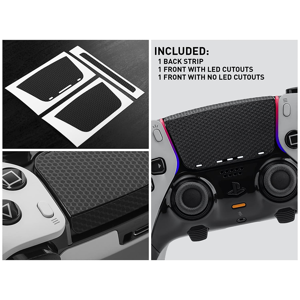 TouchProtect Mini Hex Pro Bundle for PS5 | Dualsense Edge & Standard Dualsense Textured Trackpad Skin Combo Pack.