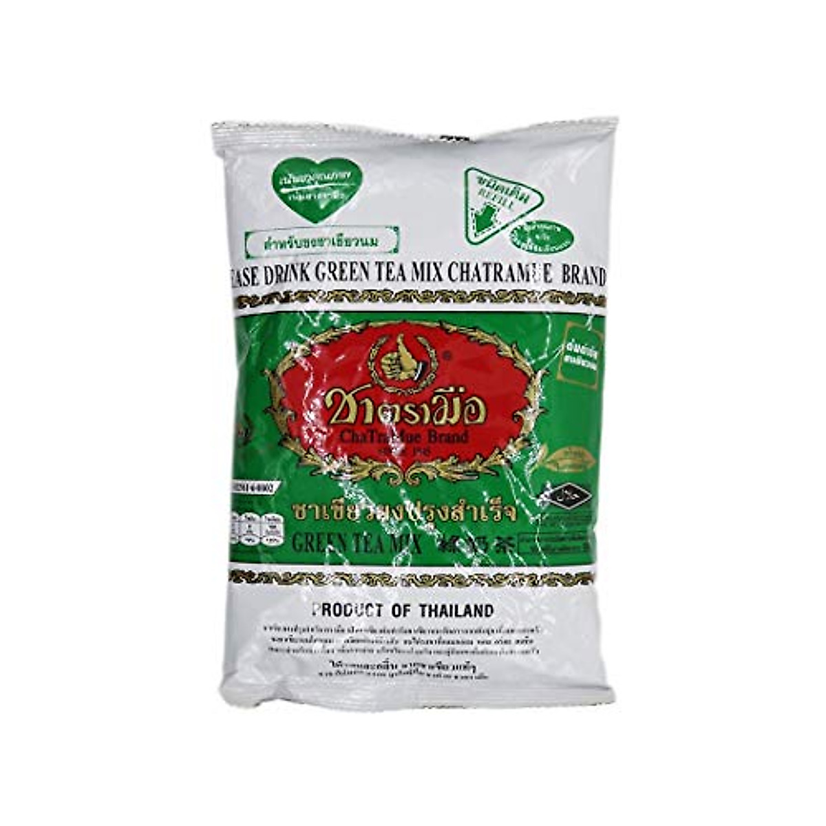 Number One Milk Green Tea Mix in Fine Loose Leaves with Mild Jasmine Flavor, Effortlessly Make Iced Thai Green Tea with Milk or Boba Tea, 70-Year-Old Traditional Brand from Thailand (7 oz Bag)