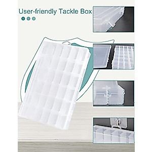 Avlcoaky Tackle Box Organizer 4 Pack 36 Compartment Bead Storage Container Jewelry Art & Craft Boxes with Dividers