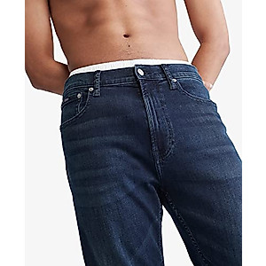 Calvin Klein Men's Straight Fit Jeans, Boston Blue BLA, 36W x 32L