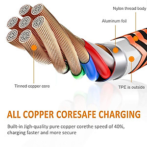 iPhone Charger [Apple MFi Certified] 5 Pack - 6FT Lightning Cable Nylon Woven High Speed Data Sync Cord Compatible iPhone 12 11 Pro Max X 8 7 6S Plus SE - Color