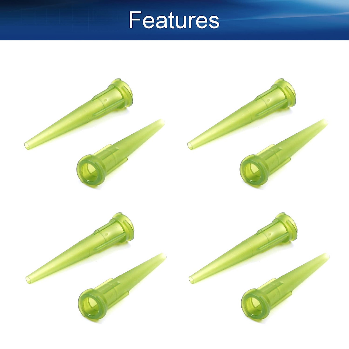 Auniwaig 250PCS 14Ga Plastic Tapered Pinhead Glue Liquid Dispenser Needles Luer Syringe Needle Tip Dispensing Fill Needle for Oil or Adhesive Applicator Green