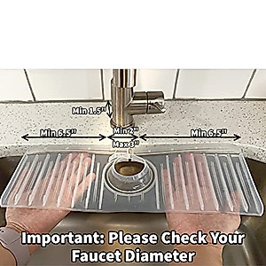 Hermands Kitchen Faucet Splash Guard For Sink - Semi - Transparent Backsplash Sink Mat - Faucet Drip Catcher Silicone - Kitchen Sponge Holder for Sink - Kitchen Sink Splash Guard Behind Faucet