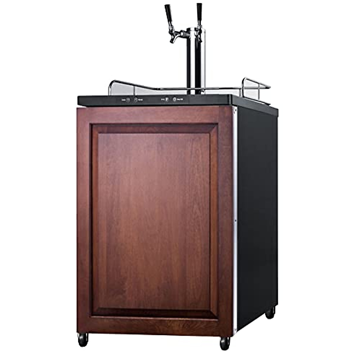 Summit SBC635MBIIFTWIN Built-in Commercial Beer Dispenser, Auto Defrost with Digital Thermostat, Dual Tap System, Panel-ready Door, and Black Cabinet