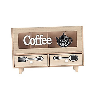 HANABASS Box Coffee Storage Box Flatware Storage Box Desktop Decor Woodsy Decor Utensil Rack Kitchen Gadgets Organizer Utensil Drying Rack Coffee Case Cutlery Box Wood Storage Box Supplies