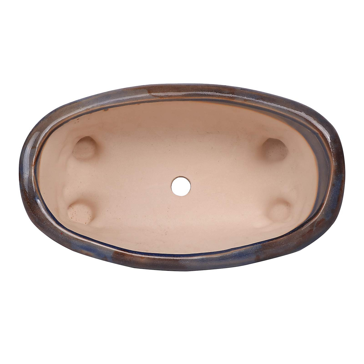 G EPGardening Vintage 10.6 Inch Rectangular Planter Flower Pot with Blue Glaze Ceramic and Drainage Claw Foot