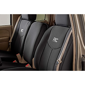 Rough Country Front Neoprene Seat Covers for Chevy/GMC 1500 (1999-2006) - UV & Water Resistant Silverado Seat Covers, Foam Padded Seat Covers for Trucks - Front Truck Seat Covers