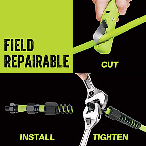 Flexzilla Pro Air Hose, 1/4 in. x 25 ft., Heavy Duty, Lightweight, Hybrid, ZillaGreen - HFZP1425YW2