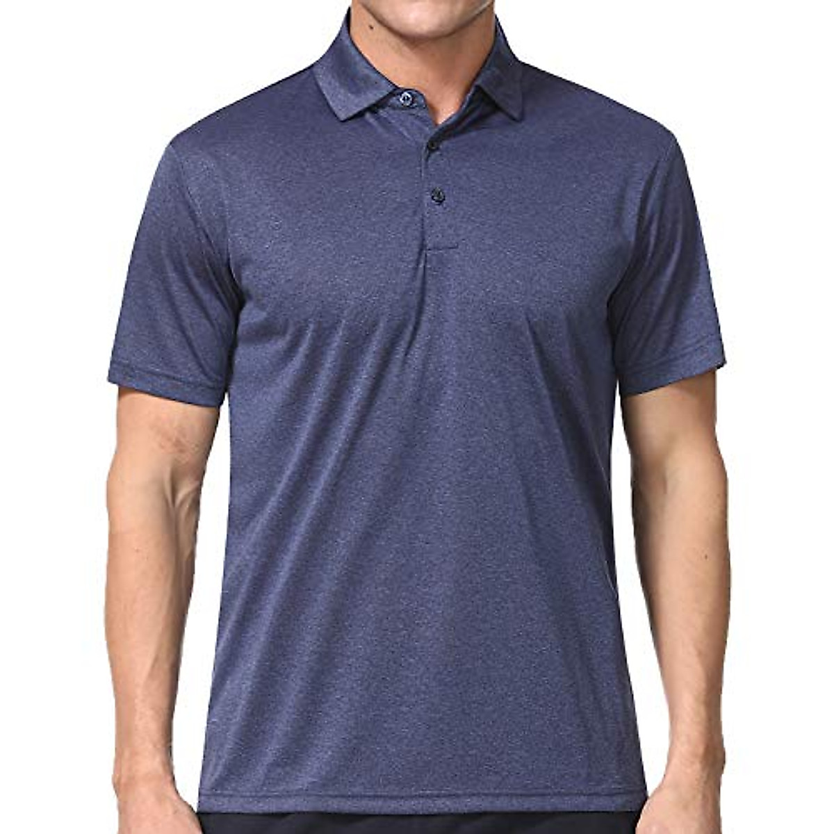 Men's Dry Fit Golf Polo Shirt (as1, Alpha, l, Regular, Regular, Dark Blue)