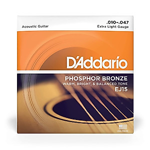 D'Addario Phosphor Bronze Acoustic Guitar Strings - Extra Light | EJ15