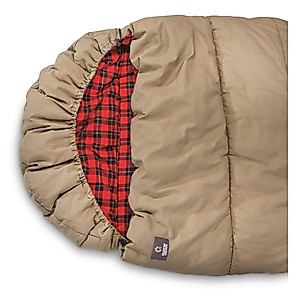 Guide Gear Canvas Hunter Sleeping Bag 0-Degree Fleece Lined Hooded for Adults Warm Winter Cold Weather Lightweight Portable for Camping, Backpacking, Hiking, Outdoors